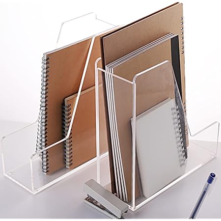 Amazon.com: Clear Acrylic File Sorter, Desk File Folder Holder,File ...