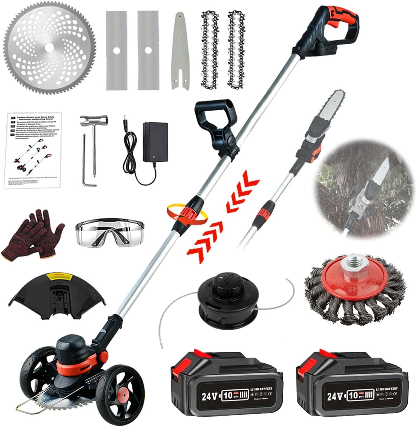 Accu-grastrimmer met onkruidborstel, 24 V accu Grastrimmers ...