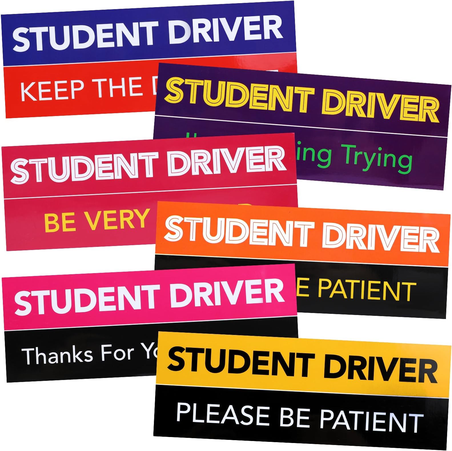 Amazon.com - 4-Pack Funny Student Driver Sticker (Non-Magnetic) for Car ...