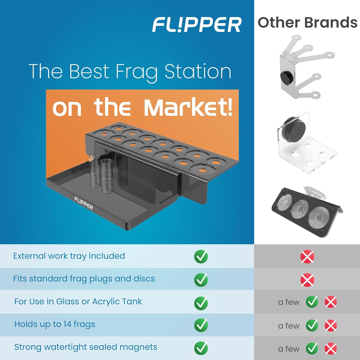 FL!PPER Flipper Magnetic Frag Station Aquarium Rack with Removeable ...