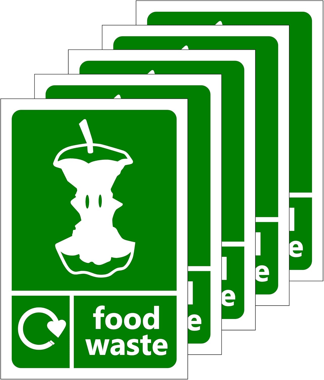 Food waste stickers Vinyl (Pack of 5) - for indoor/outdoor usage (150mm ...