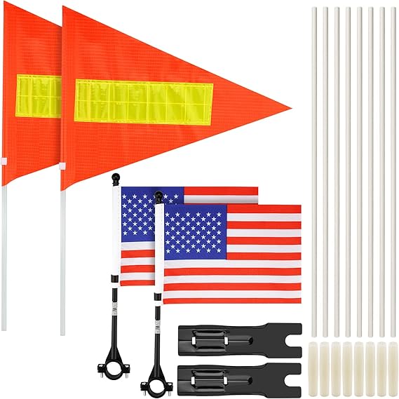 Amazon.com : Bike Flags with Pole for Safety 2 Set Bicycle Safety Flag ...