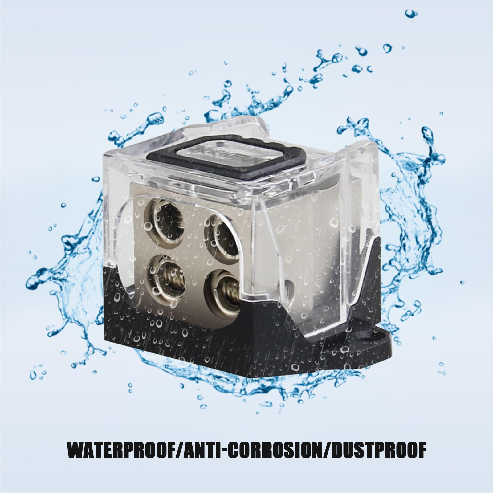 Snapklik.com : 4 Way Power Distribution Block, 0/2/4 AWG Input / 4X 8 ...