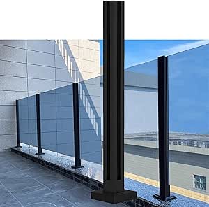 Amazon.co.jp: Glass Handrail Posts Glass Railing Posts - Black 304 ...