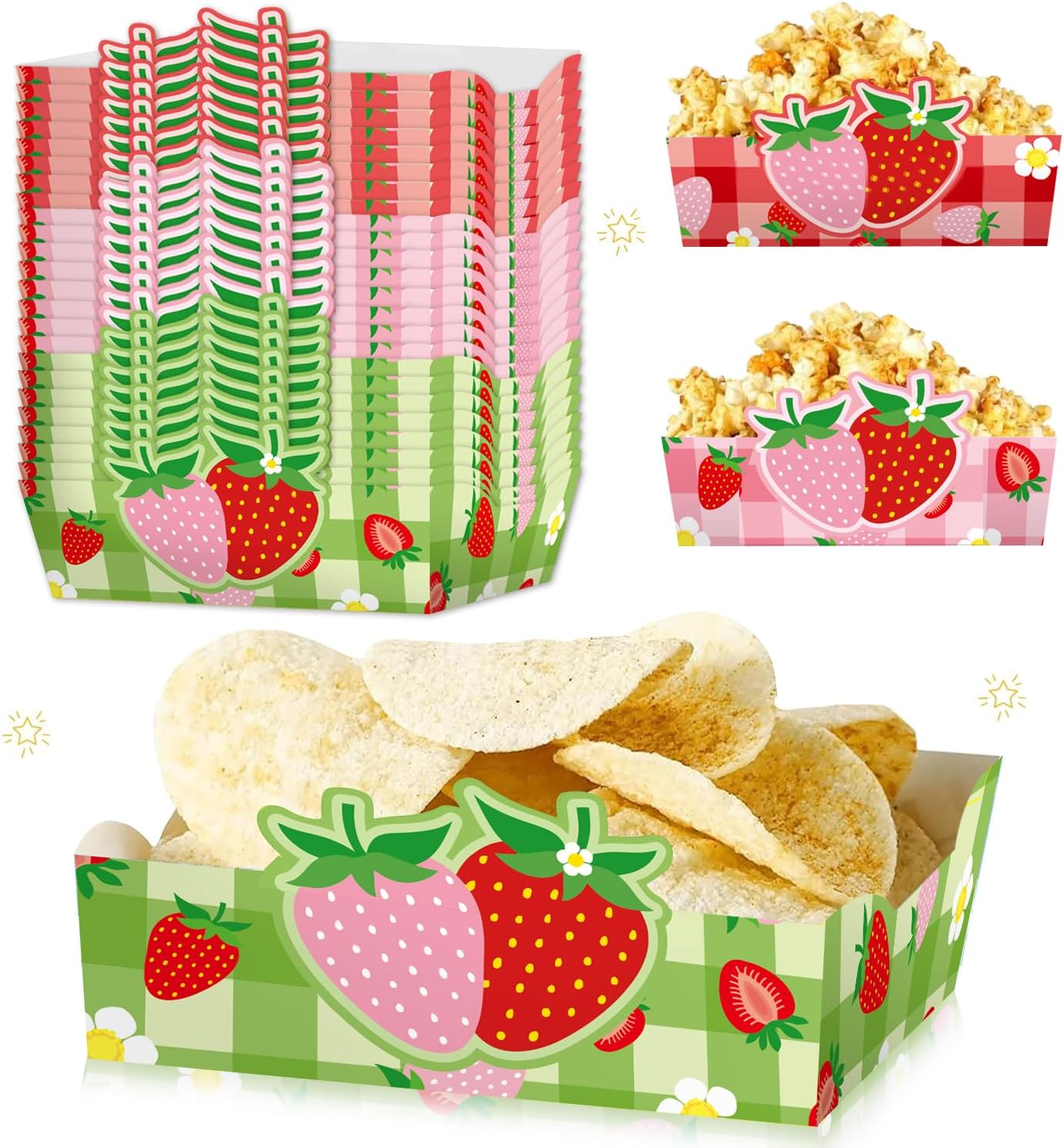 Amazon.com: Zliisang 24 Pcs Strawberry Party Decorations Strawberry ...