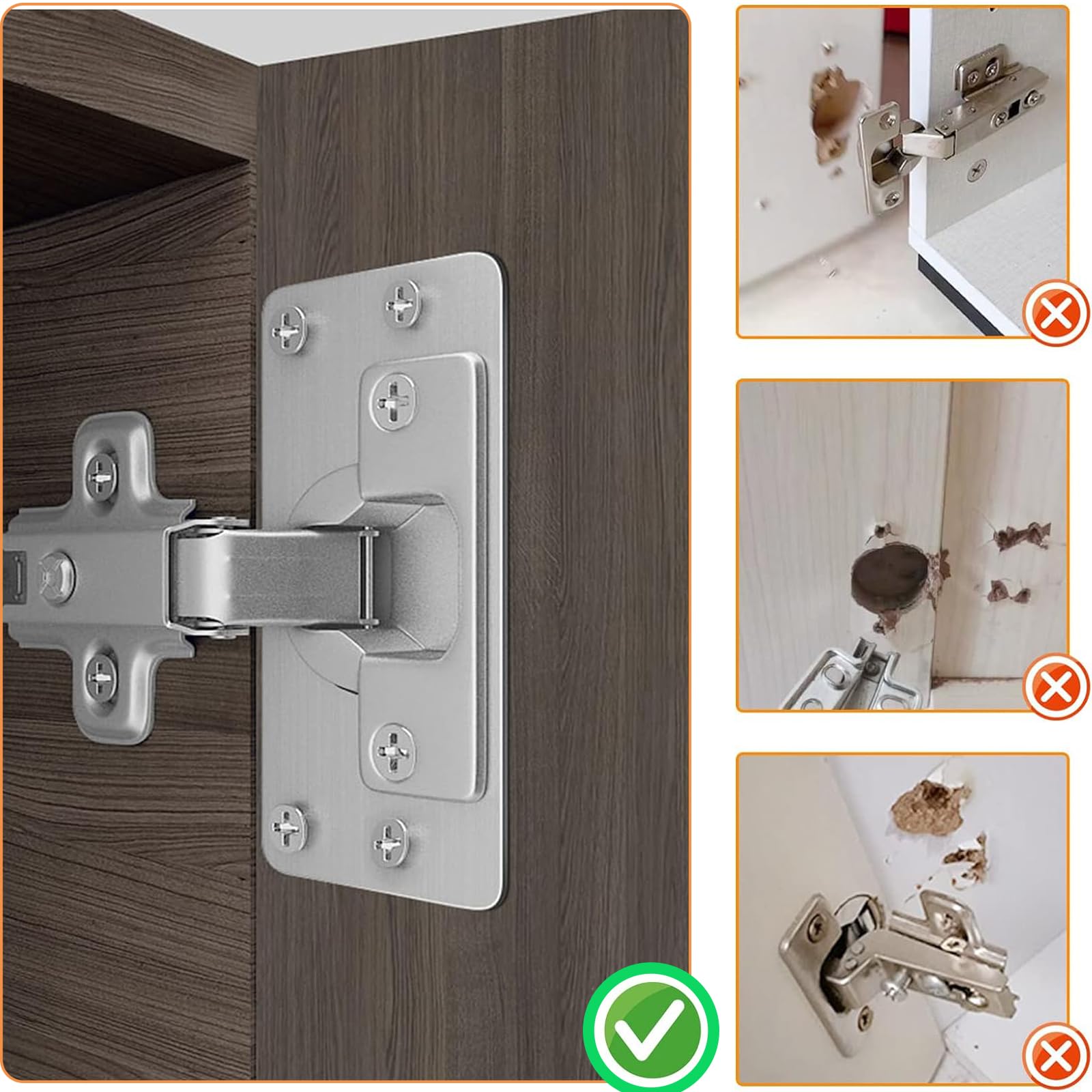 14 Pieces Hinge Repair Plate, Hinge Fixing Plate Hinge Repair Bracket ...