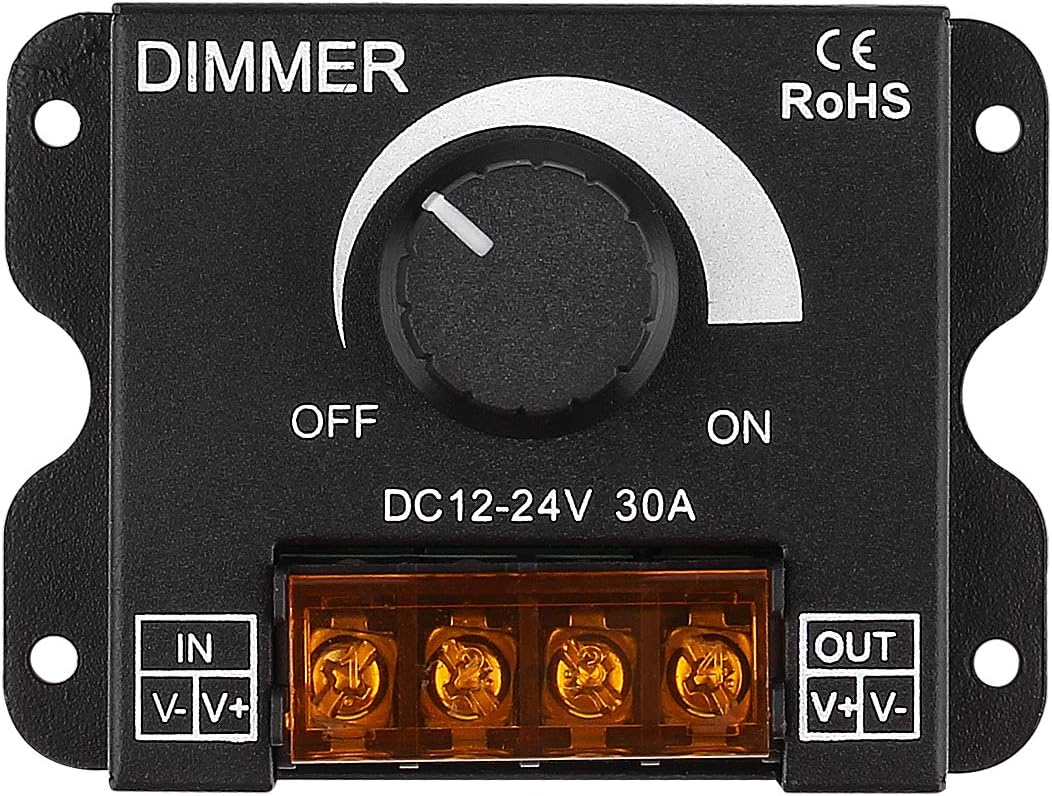 Amazon.com: 12 Volt DC Dimmer for LED, Halogen, Incandescent - RV, Auto ...