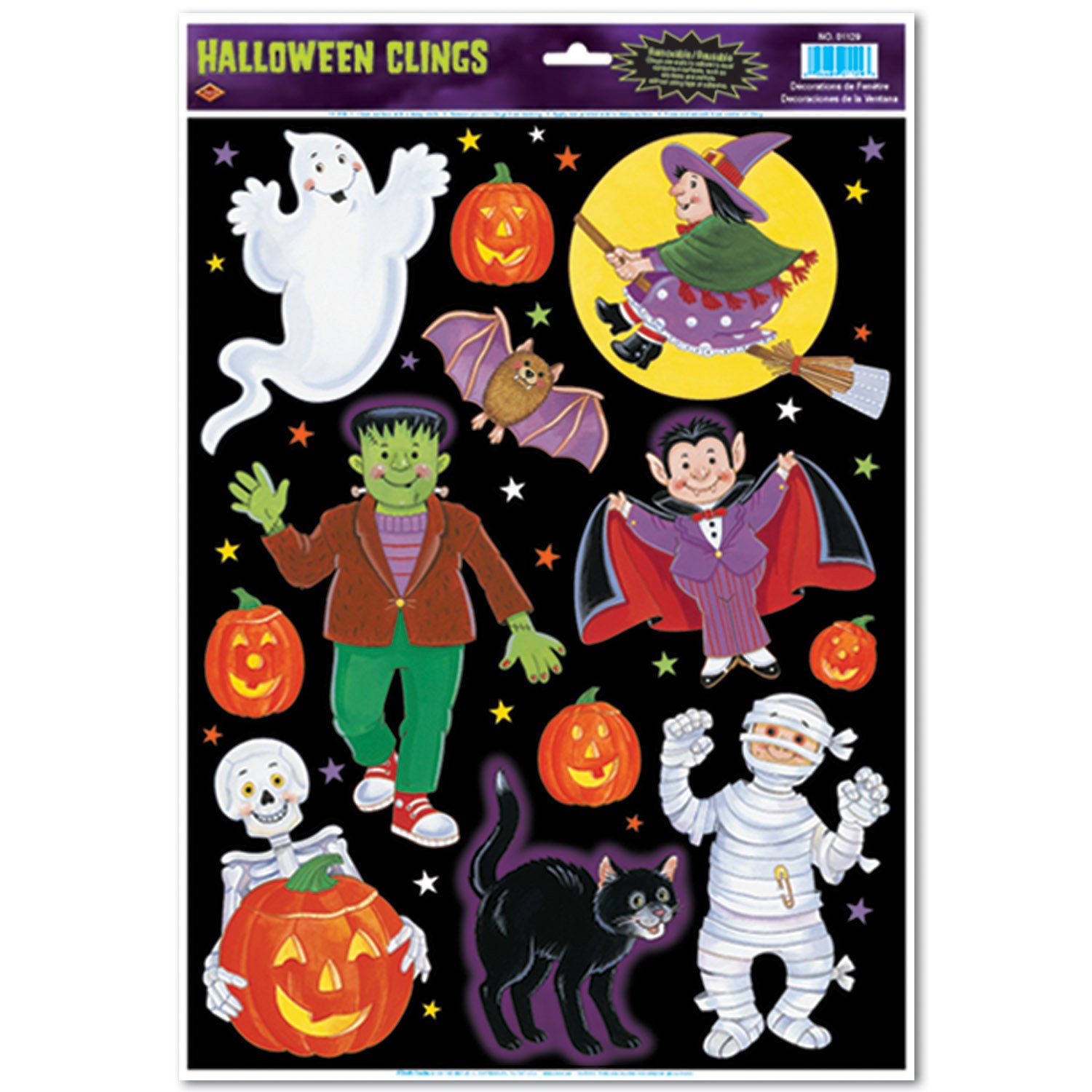 Amazon.com: Halloween Character Clings Party Accessory (1 count) (12/Sh ...