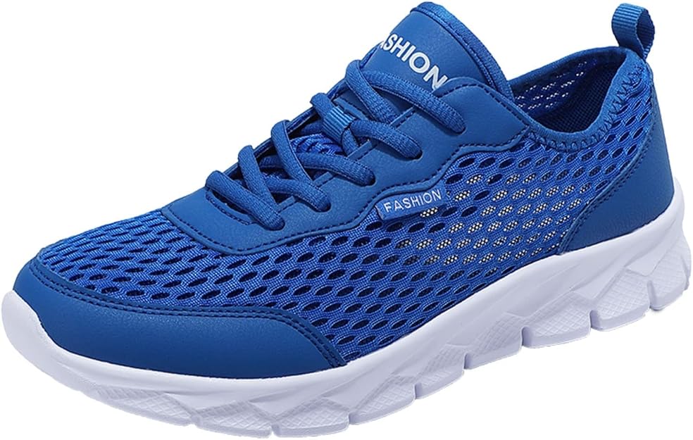 Men’s Breathable Mesh Lace up Trainers, Lightweight Casual Running ...