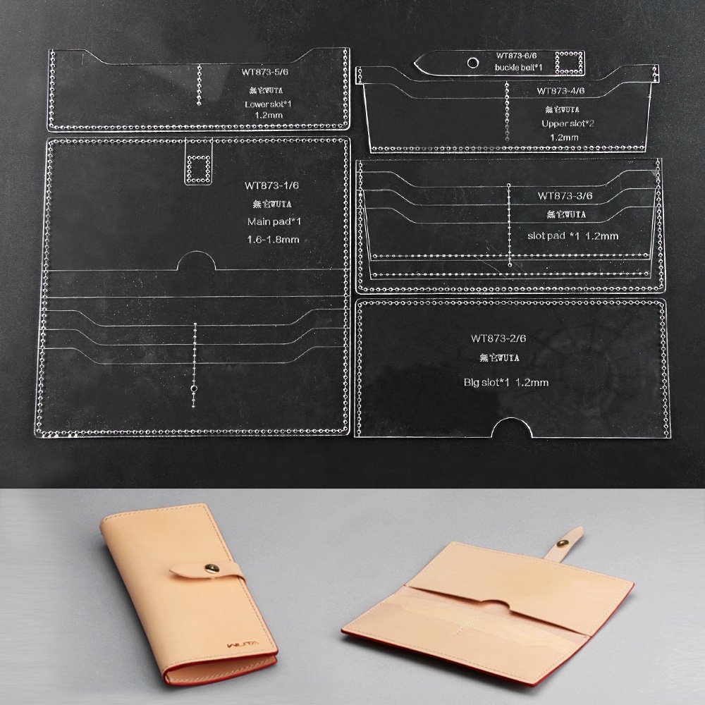 Amazon.com: BAENRCY Short Wallet Acrylic Template Wallet Leather ...