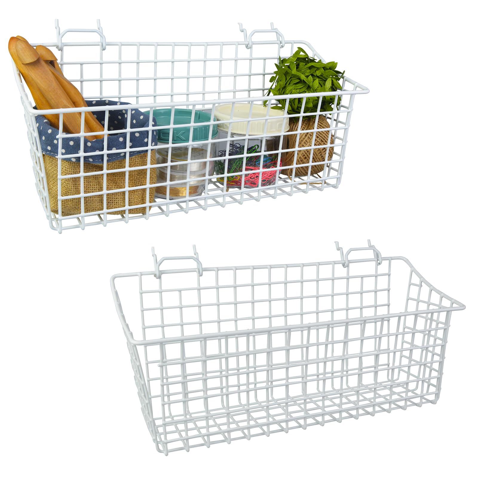 Amazon.com: G.CORE 2 Pack Large Pegboard Baskets, Metal Shelves Hooks ...