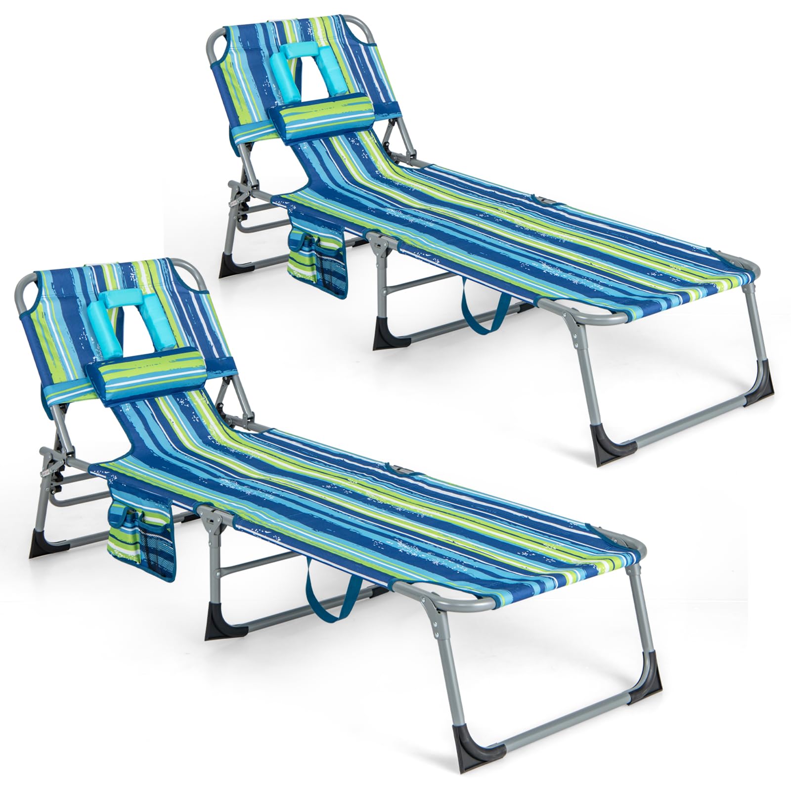 Amazon.com: Goplus Tanning Chair, Folding Adjustable Patio Lounge Chair ...