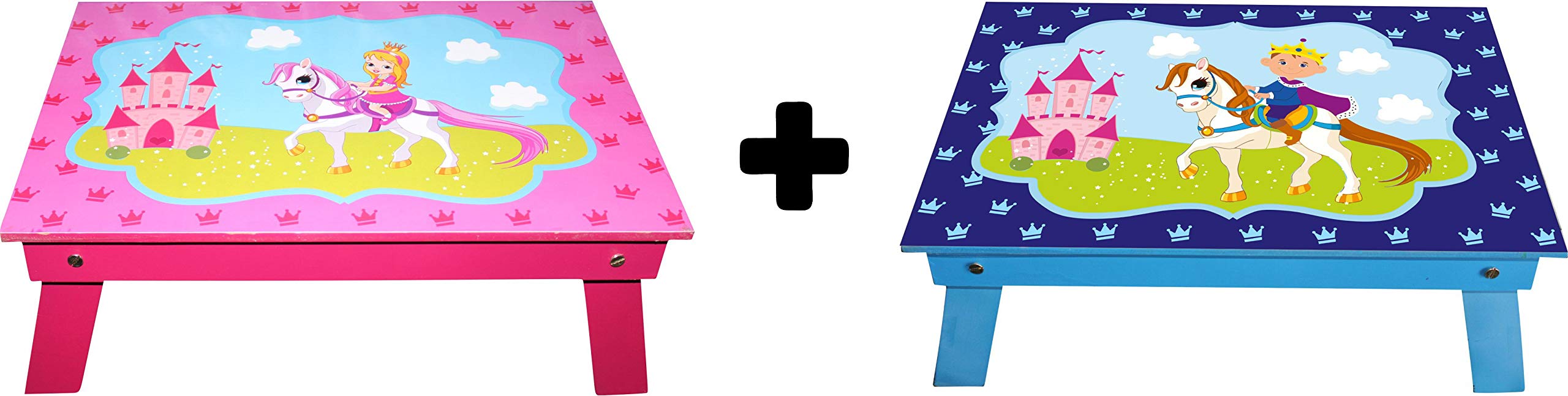 Buy Enigmatic Woodworks Wooden Study Bed Table 2 Pcs Combo for Kids ...