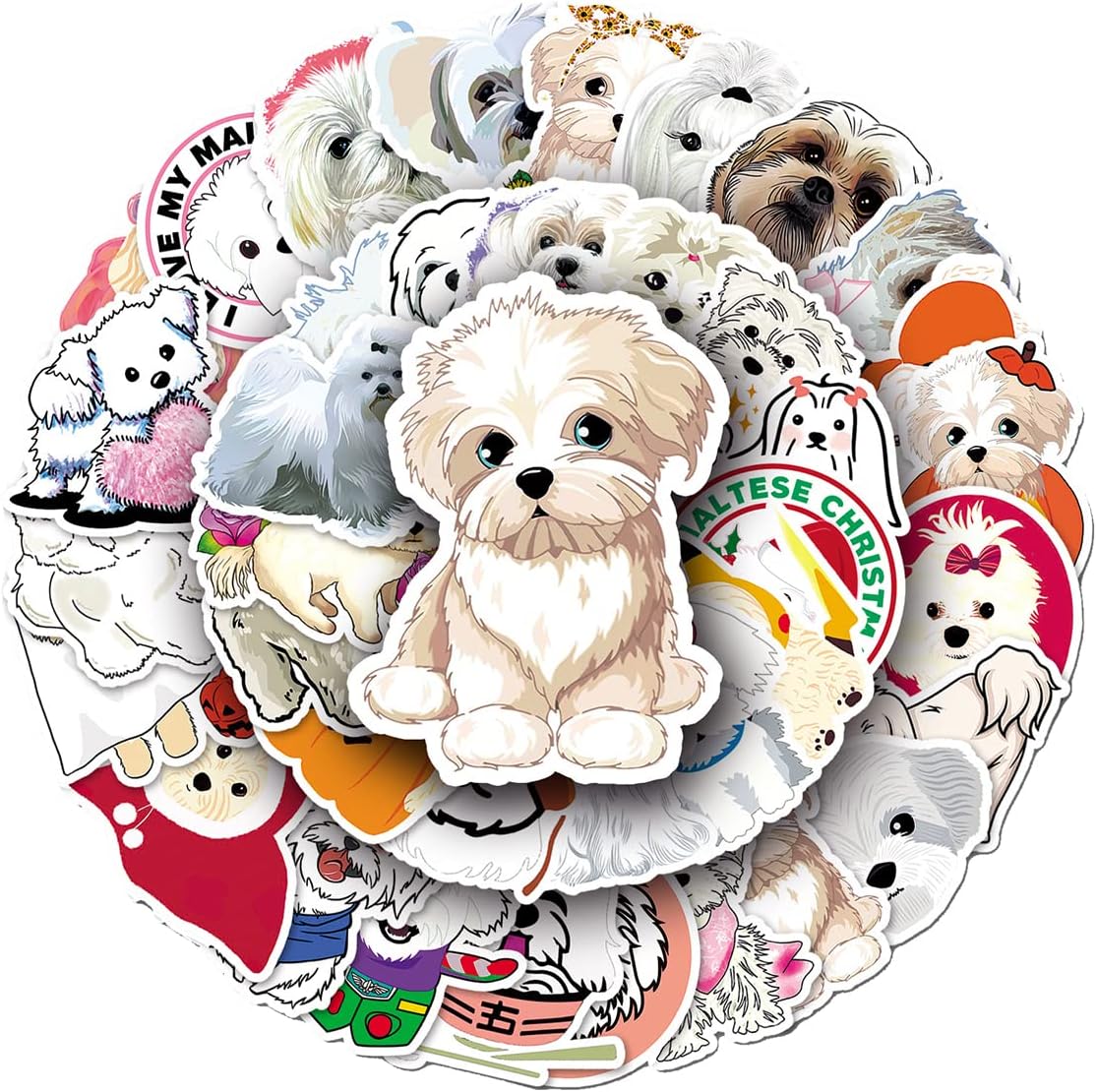 Amazon.com: Pet Maltese Dog Stickers for Kids Boys Teens Girls,Cartoon ...