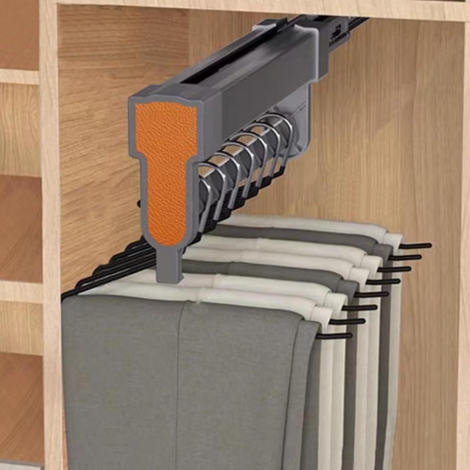 Amazon.co.jp: Wardrobe Pull Out Hanger, Bearing 35kg Pull Out Hanger ...