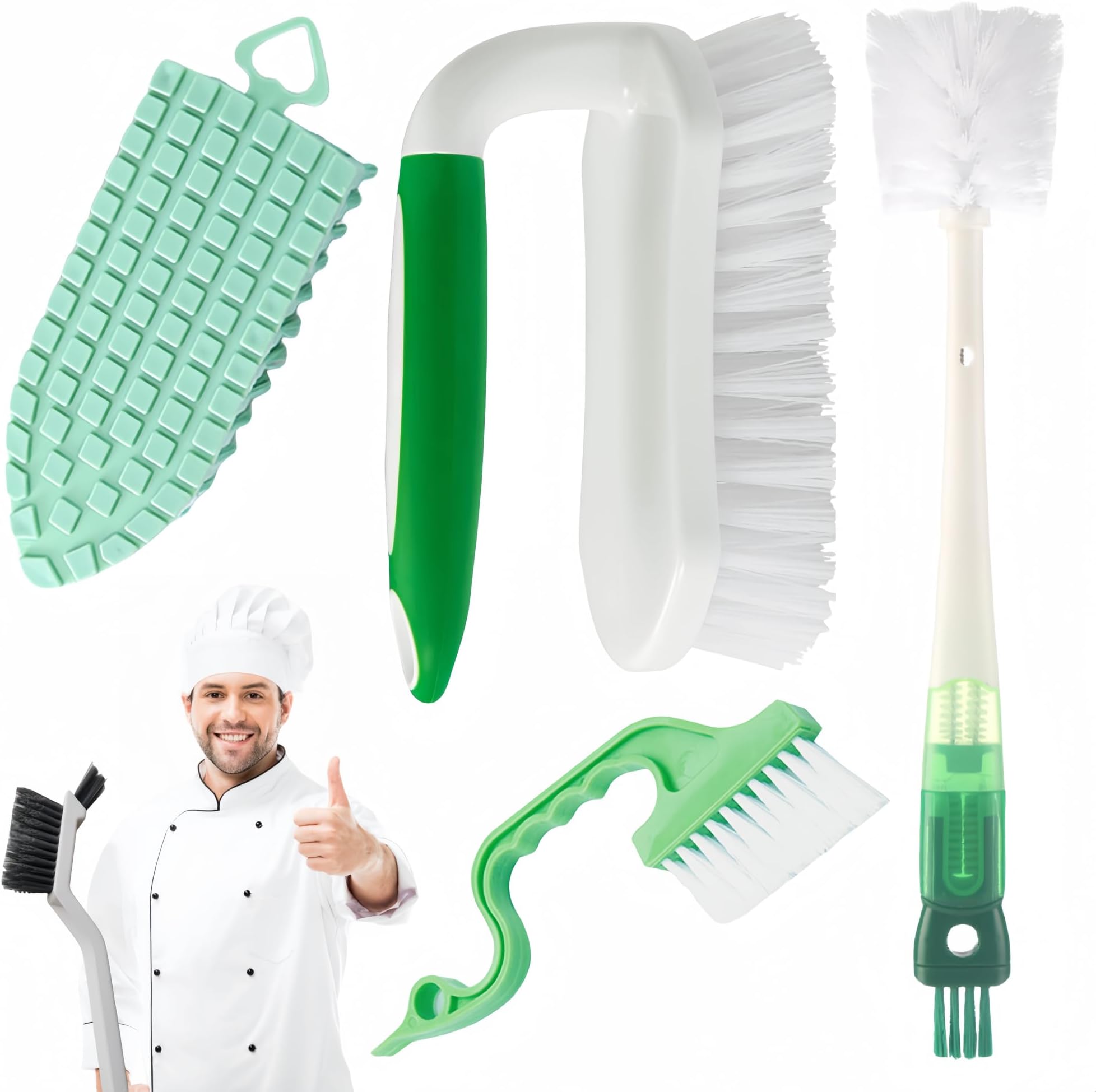 Amazon.com: Holikme 7 Pack Kitchen Brush Set & 6 Pack Bamboo Dish Brush ...