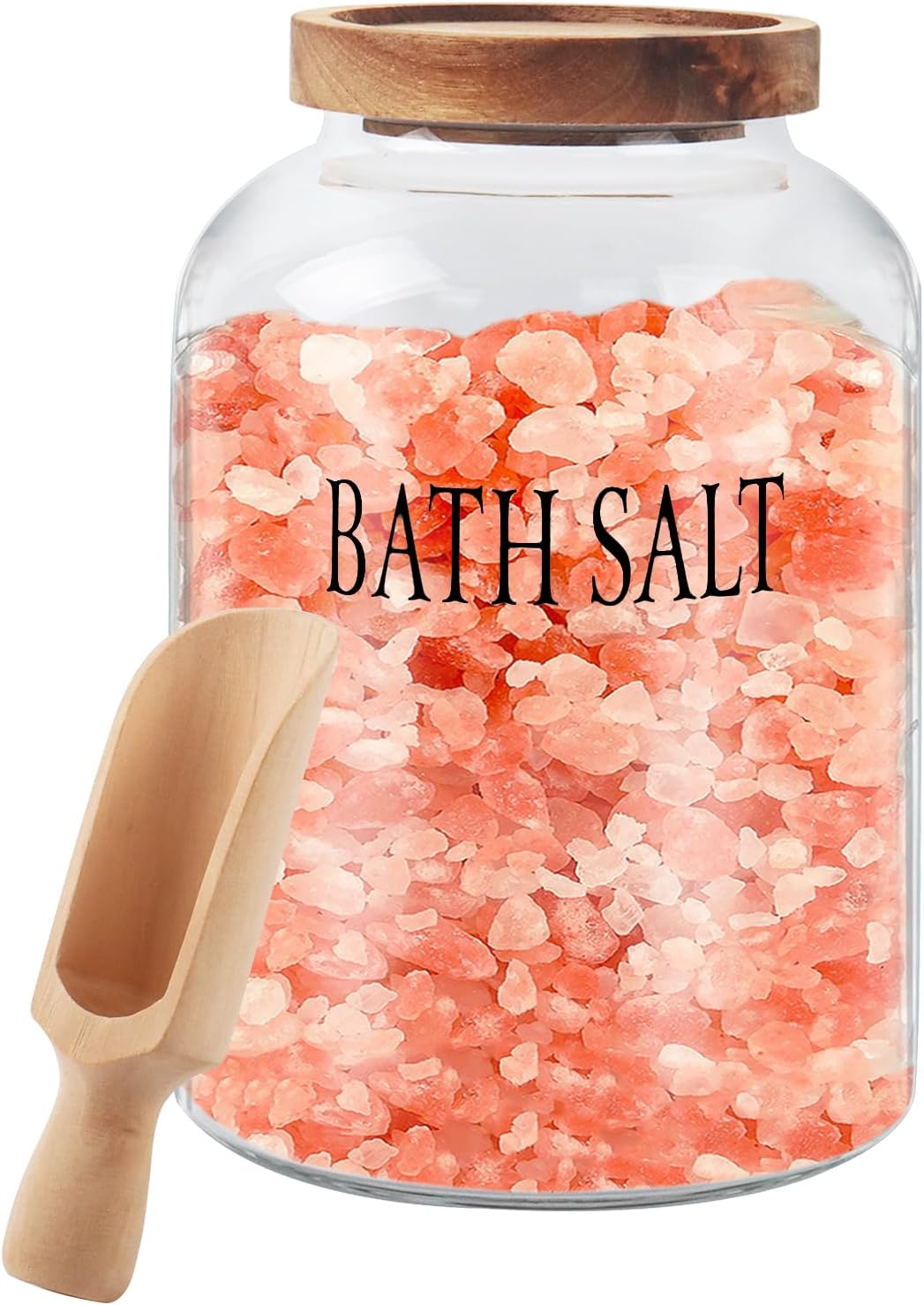 Amazon.com: Klmnop 74 oz Glass Bath Salts Jar with Wooden Scoop, Bath ...