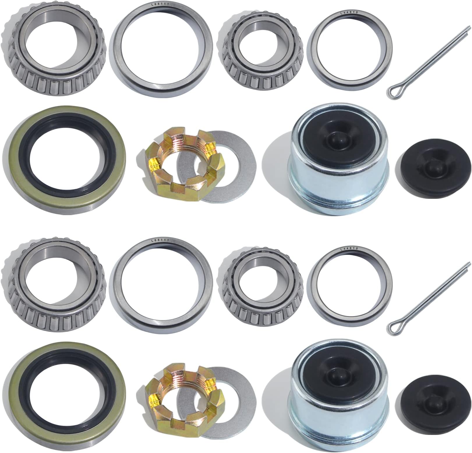 Amazon.com: GREPSPUD 2Sets L68149 L44649 Trailer Axle Hub Bearings Kit ...