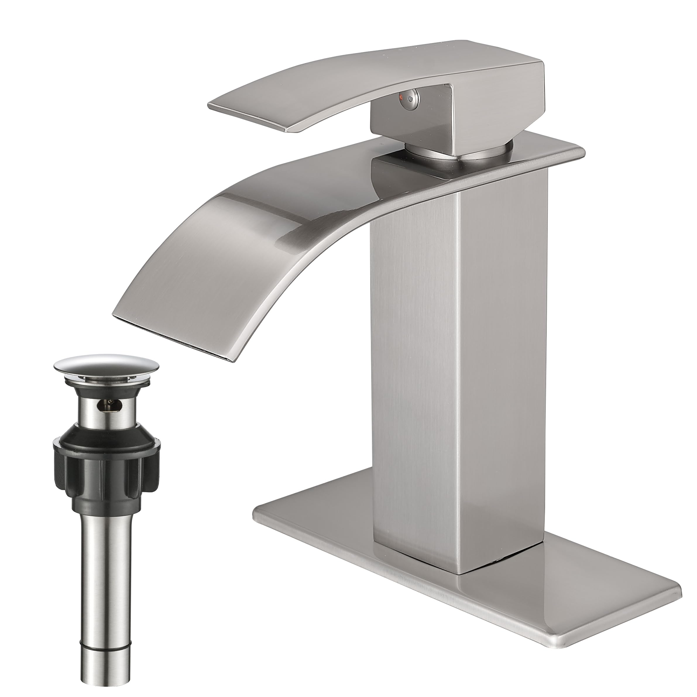Nickel Waterfall Faucets Wovier Brushed Nickel Waterfall Bathroom Sink