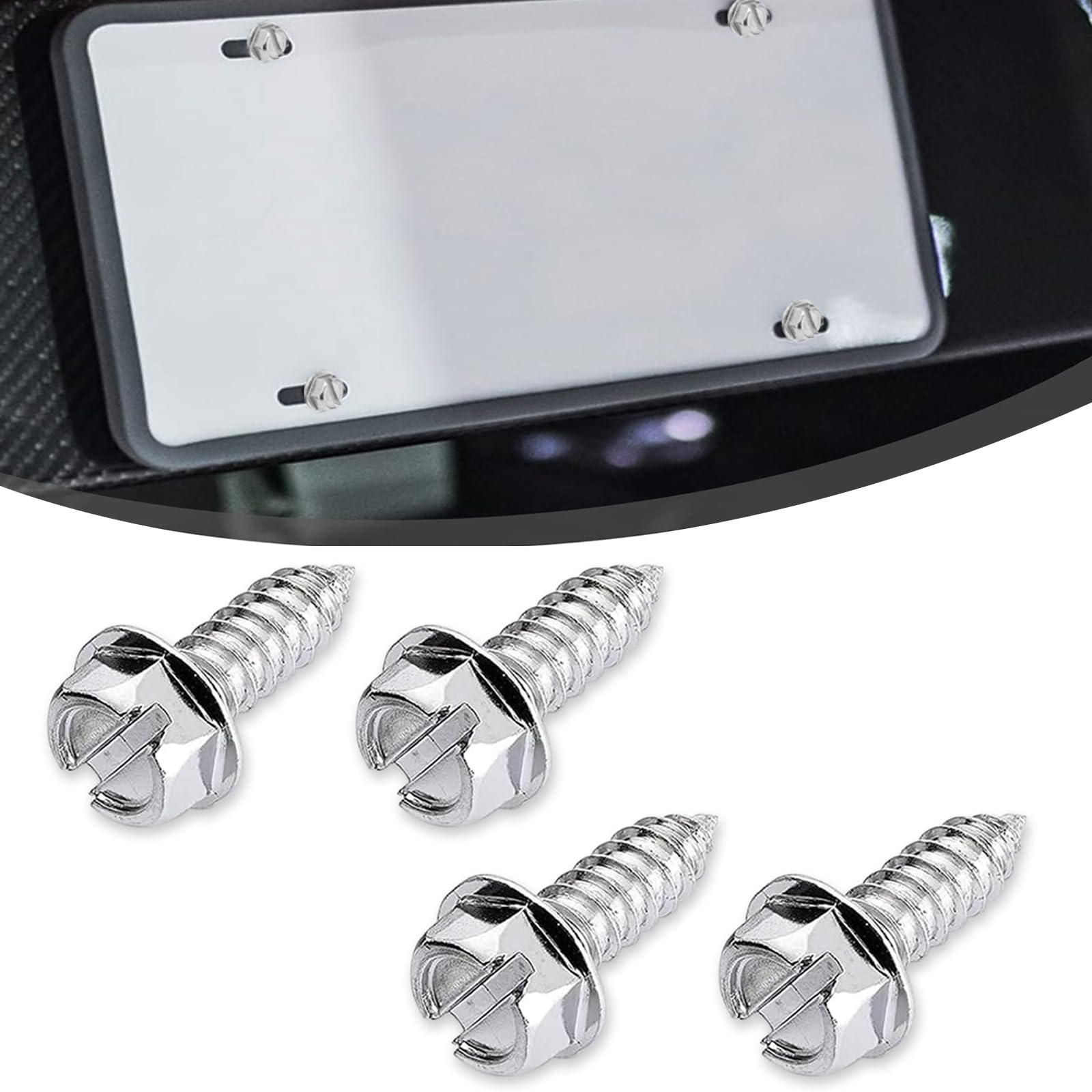 Amazon.com: ijuicy 4 PCS Car License Plate Screws, 304 Stainless Steel ...