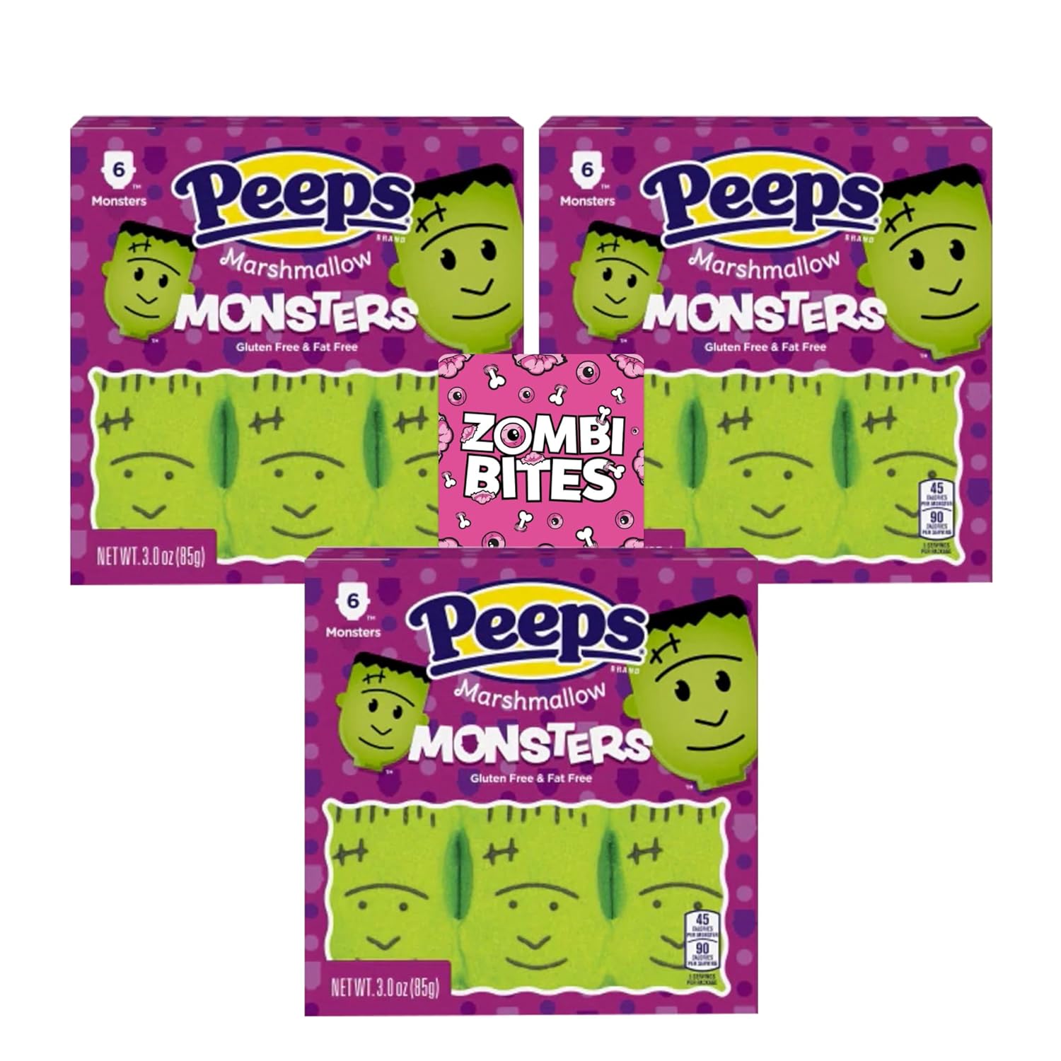 Paquete de caramelos Monster Marshmallow. Incluye cuatro paquetes de 3 ...