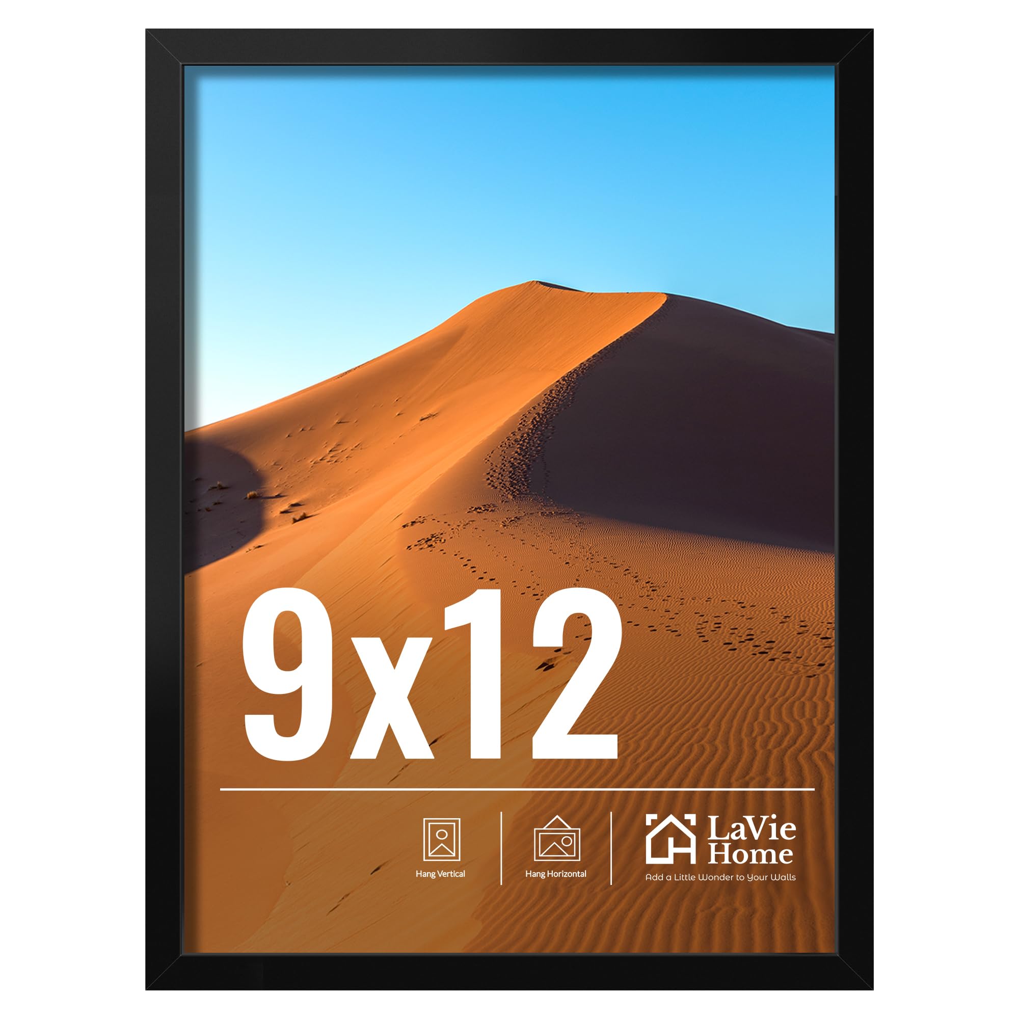 Amazon.com - LaVie Home 9x12 Picture Frame for Wall Display, 9x12 Black ...