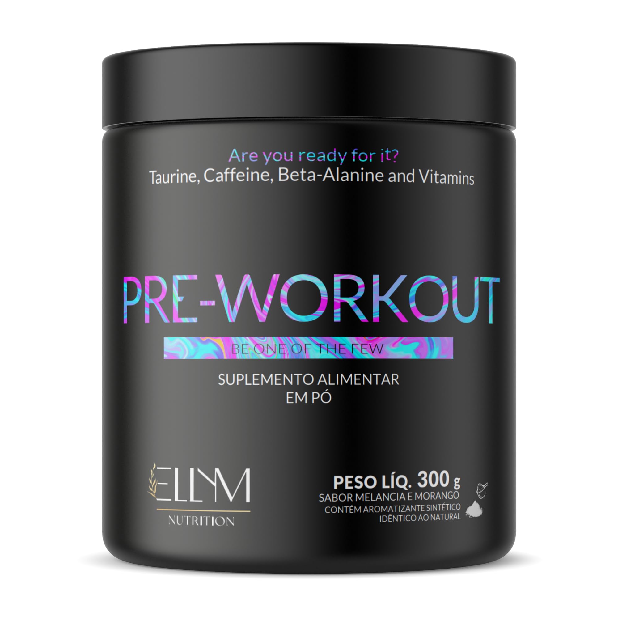 Pré Treino 300g Morango e Melancia Ellym Nutrition Beta Alanina Taurina ...
