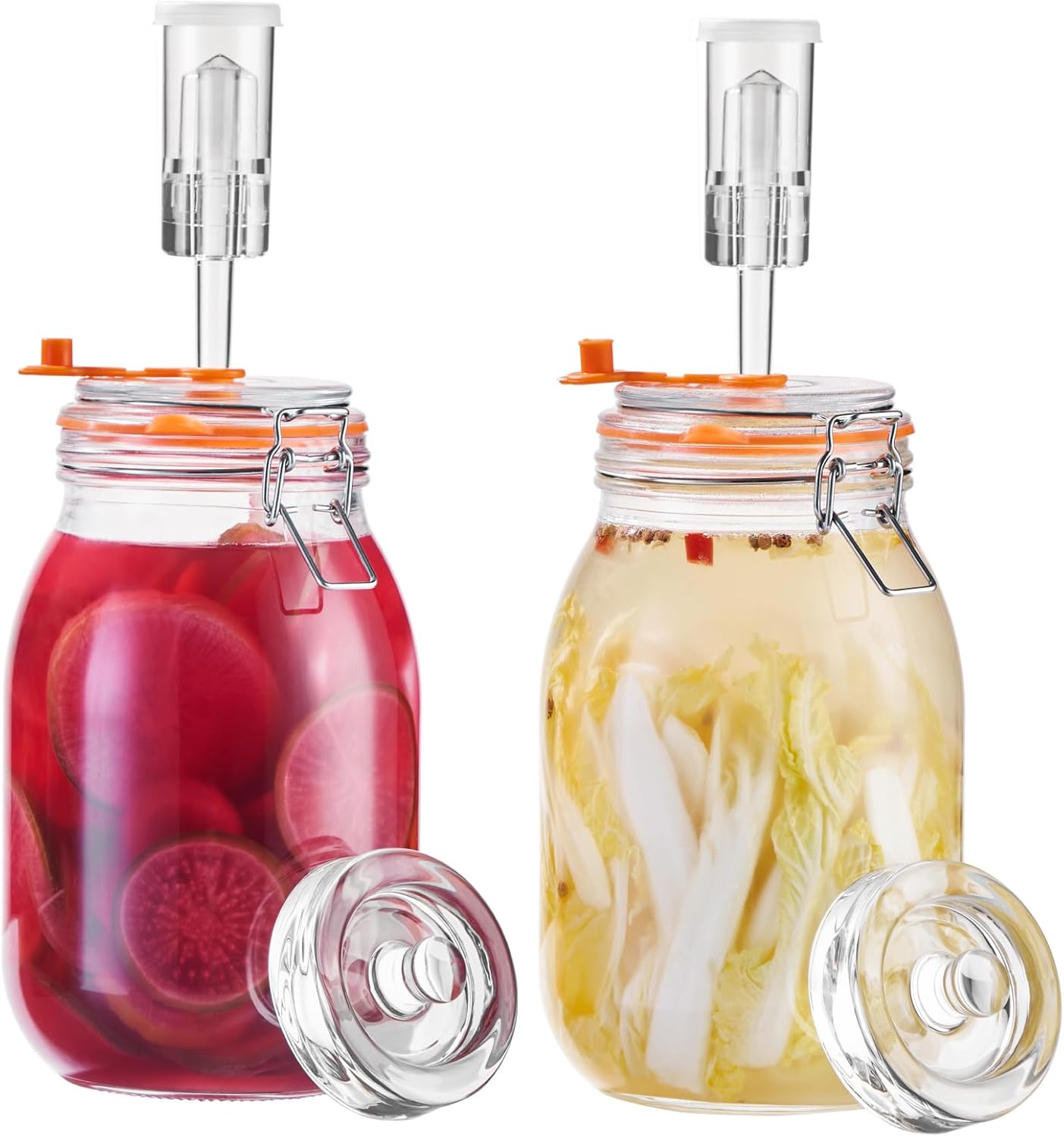 Amazon.com: JILLMO 1.8 Liters Fermentation Jar, Glass Fermenting Kit ...