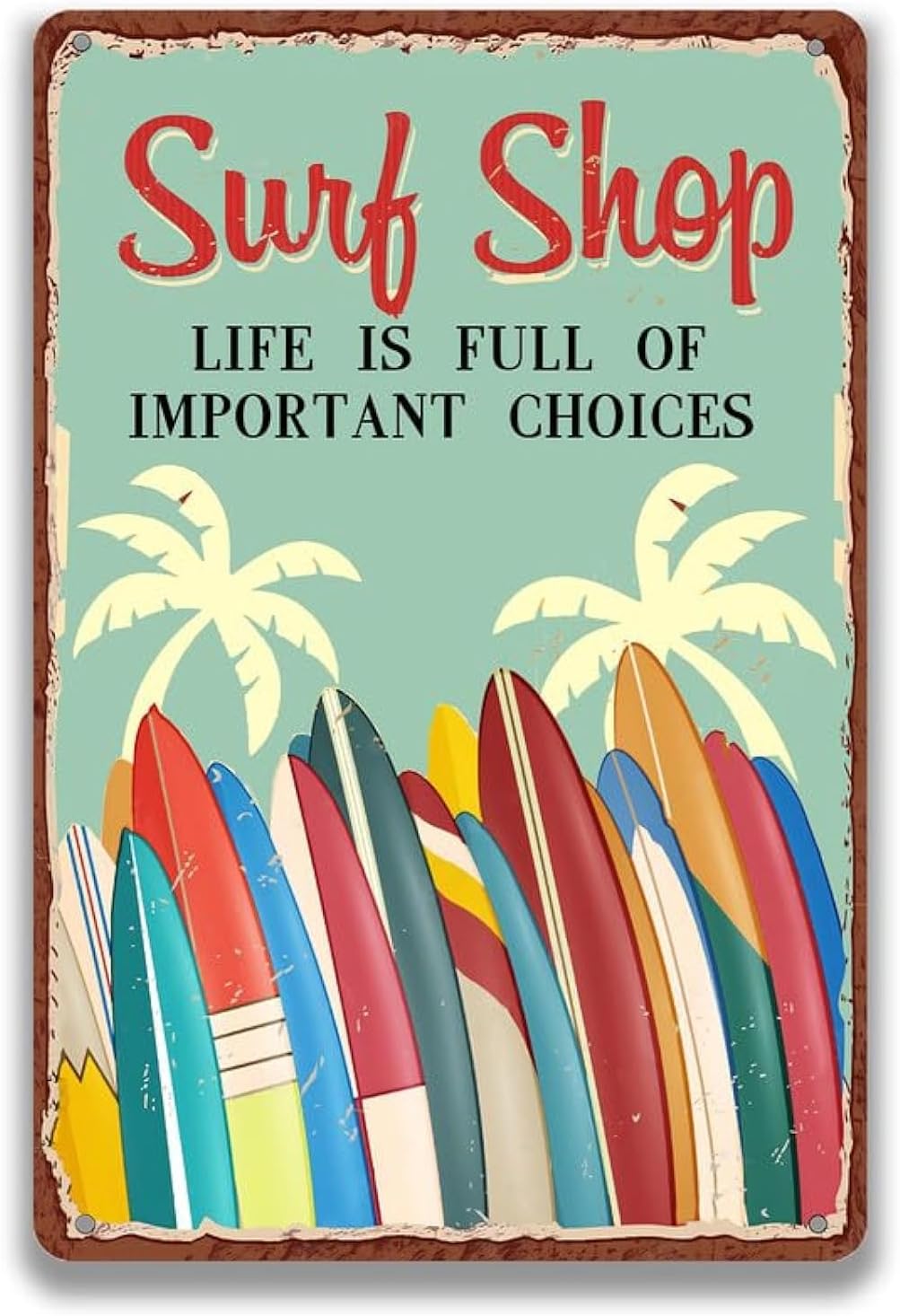 Amazon.com: Swono Surf Boards Tin Signs,Surf Wear Rental Welcome ...