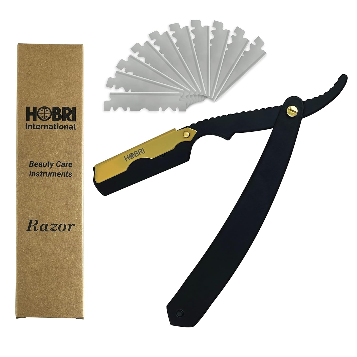 Amazon.com: Premium Barber Straight Edge Razor with 10 Blades Men's ...