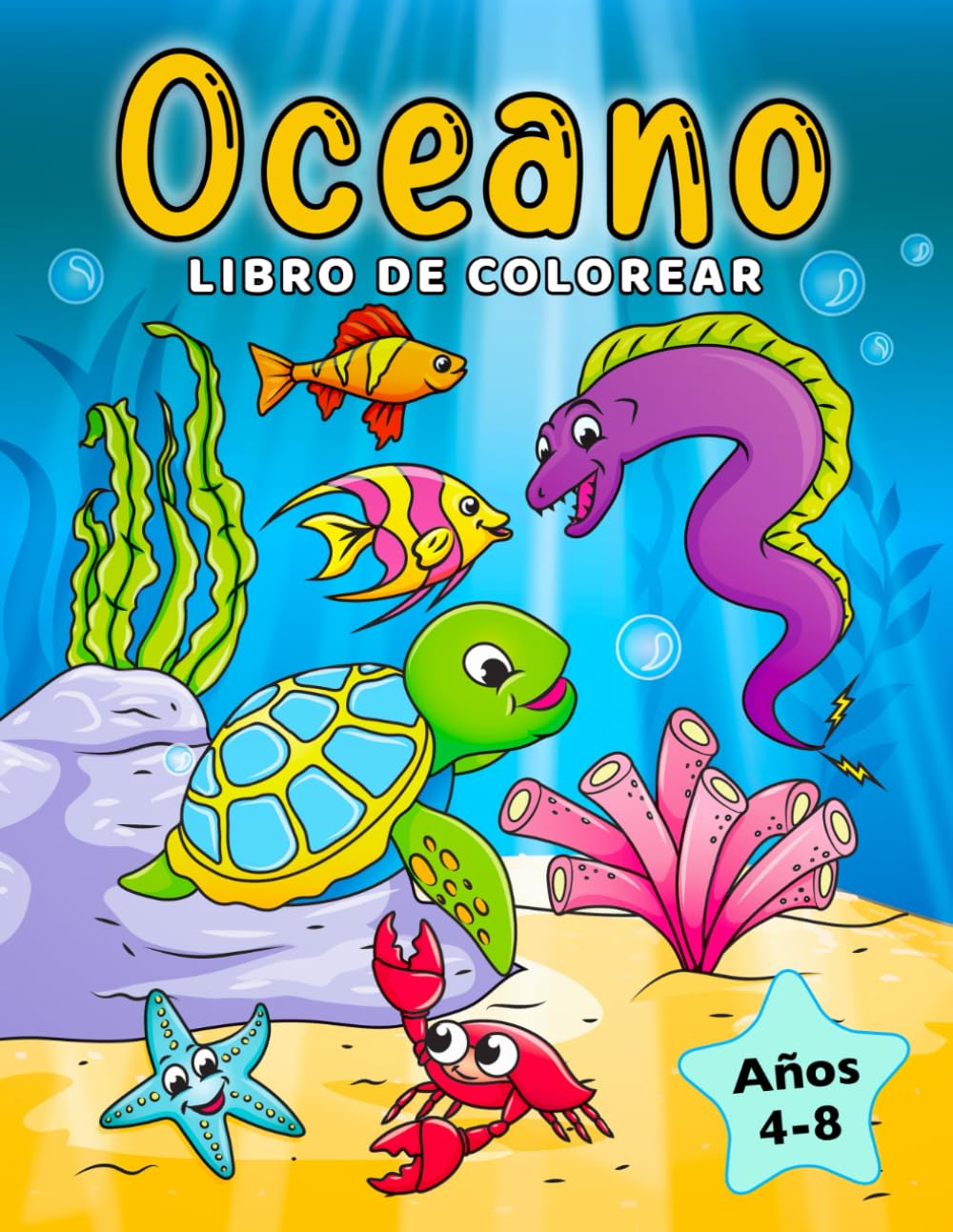 Oceano Libro de Colorear: Animales marinos para colorear para niños de ...