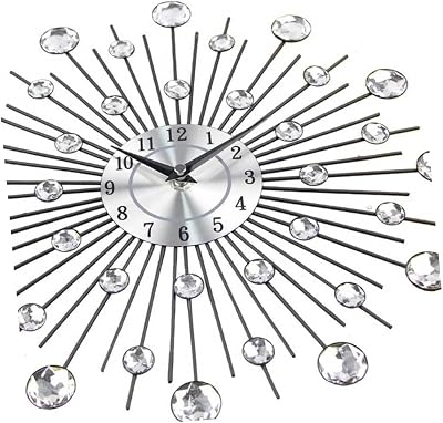 Amazon.com: 11.81 inch 3D Crystal Wall Clock Sparkling Bling Diamond ...
