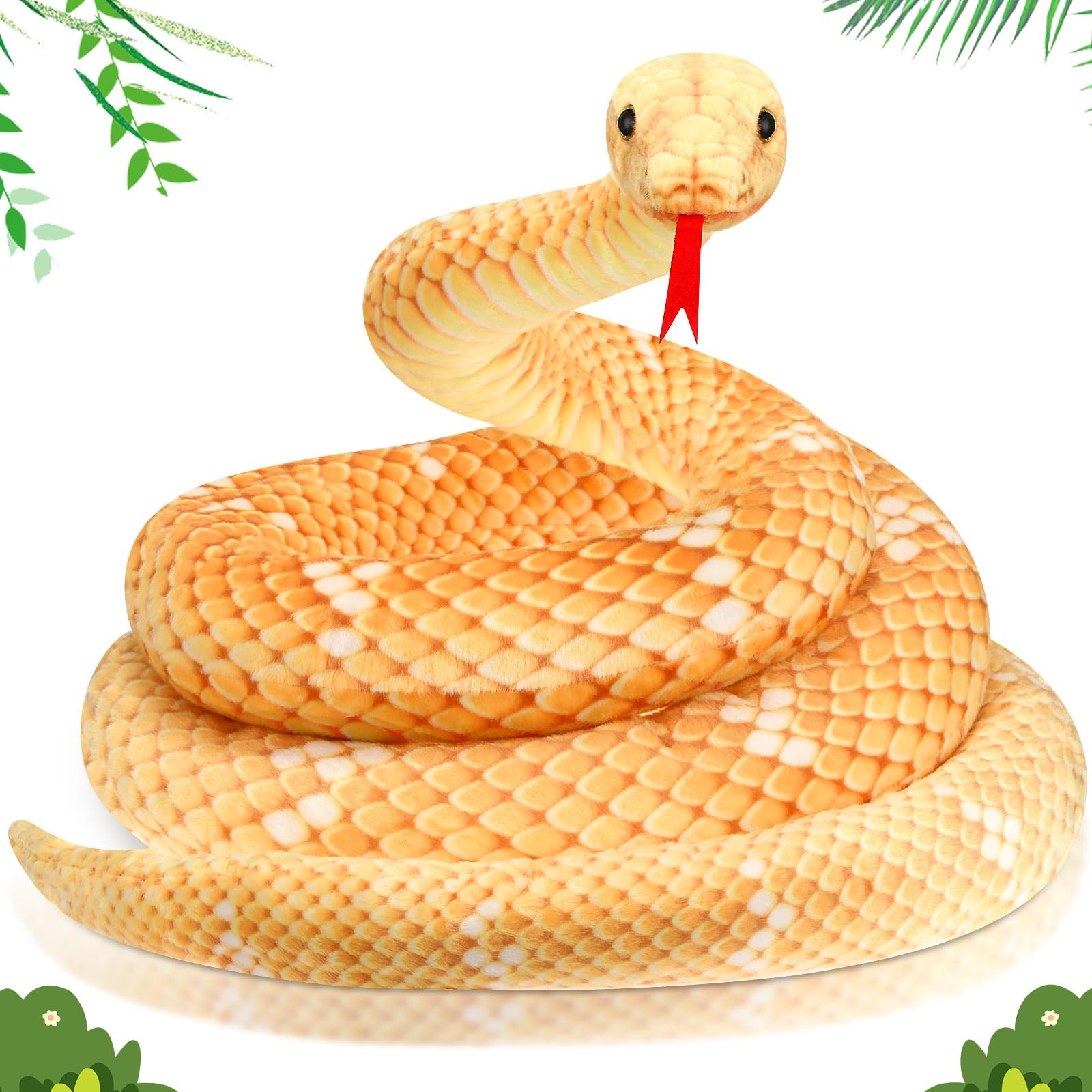 Amazon.com: Hiboom Giant Snake Plush Large Stuffed Animal Realistic ...