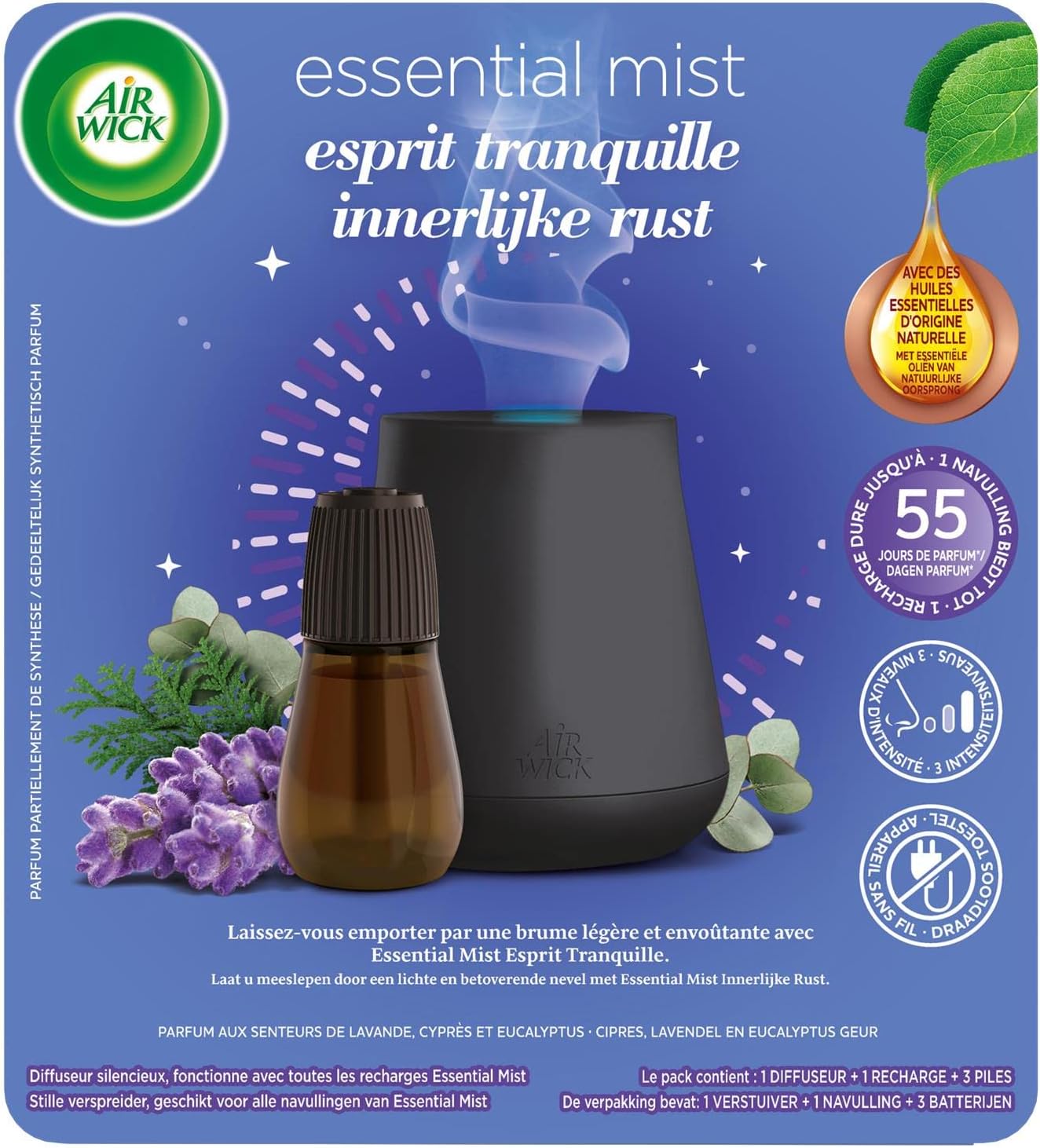 Diffuseur d’huiles Essentielles Essential Mist Esprit Tranquille + 1 ...