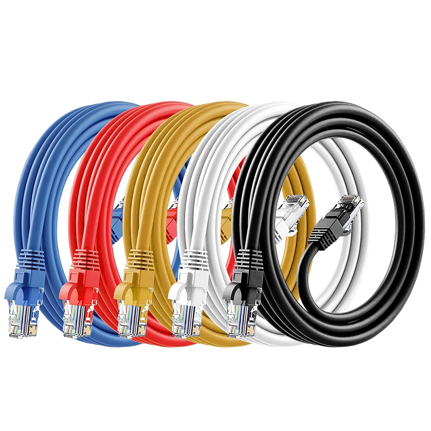 ANLINK Cat6 Ethernet Cable - 1.8M/6Ft 5-Pack Multi-Color, Cat6 RJ45 ...
