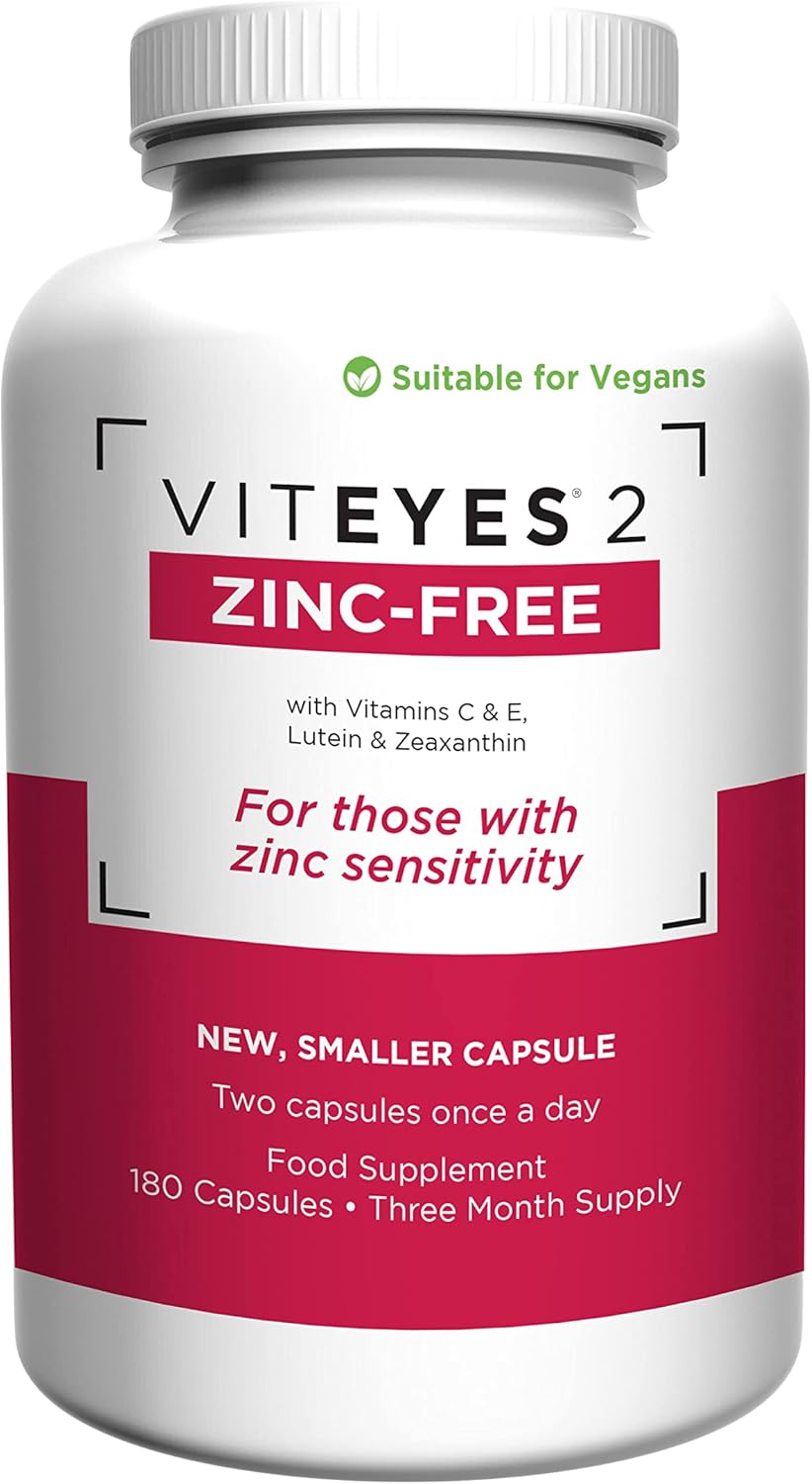 Viteyes 2 Zinc Free - Vegan AREDS2 Based Formula - 90 Days Supply (180 ...