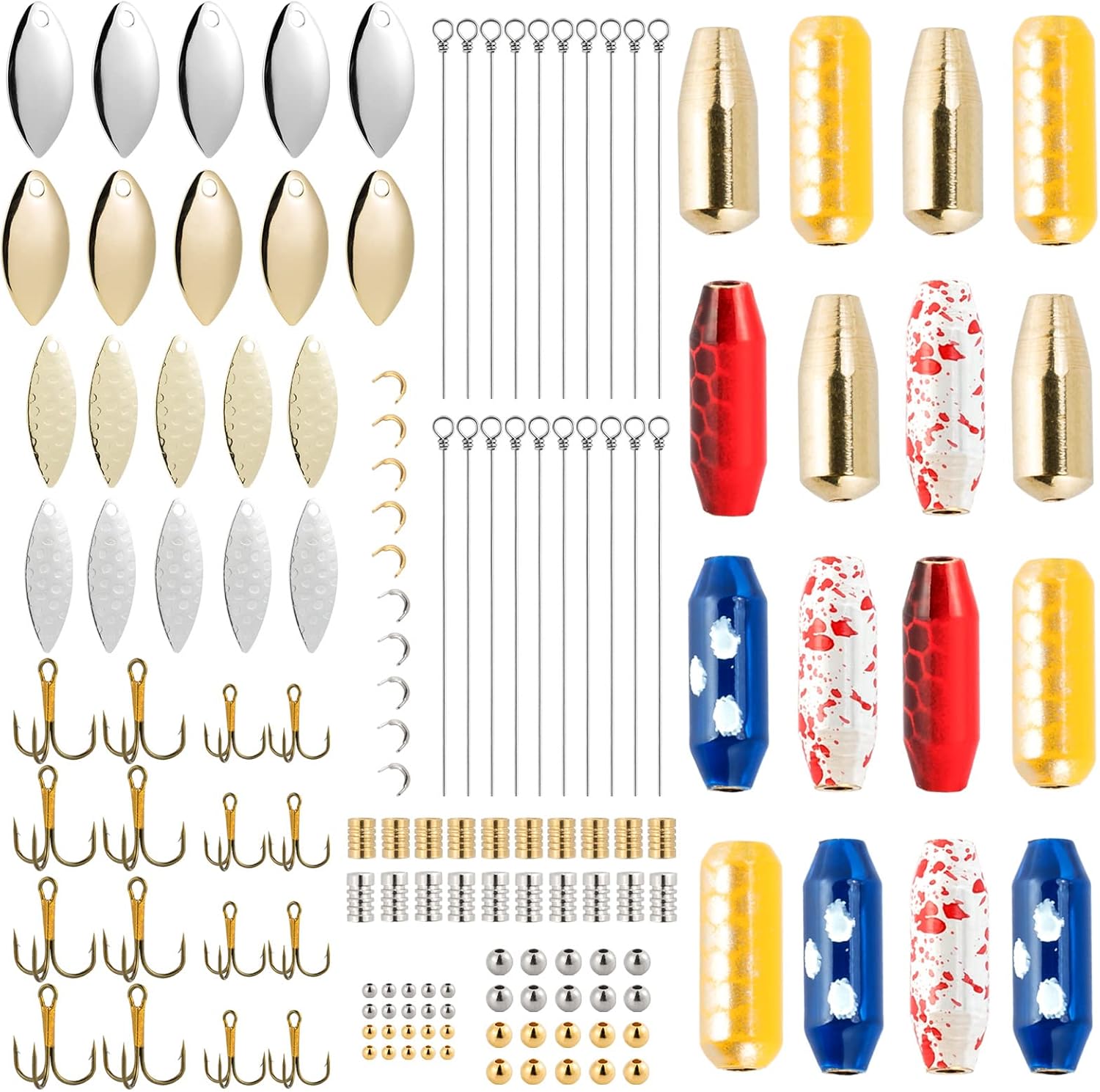 Amazon.com : Dr.Fish 140 Pack Willow Blade Spinner Making Kit with 50 ...