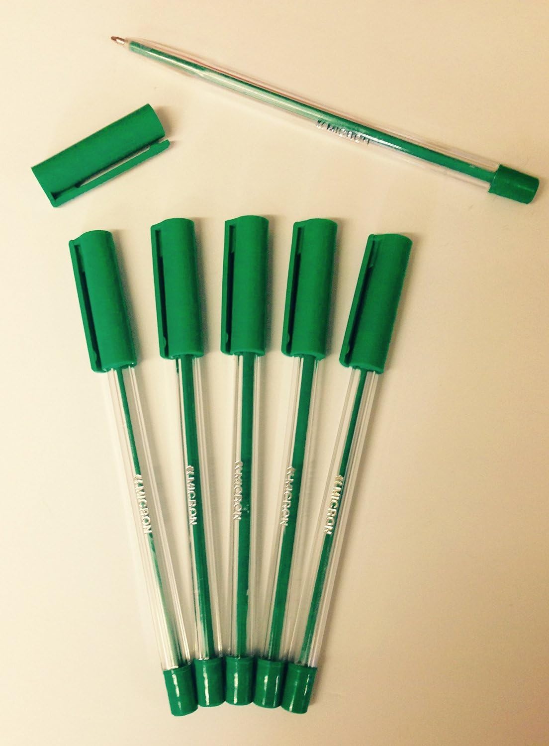 SBS Consumables 30x GREEN MICRON BALLPOINT PENS. MEDIUM POINT GREEN ...