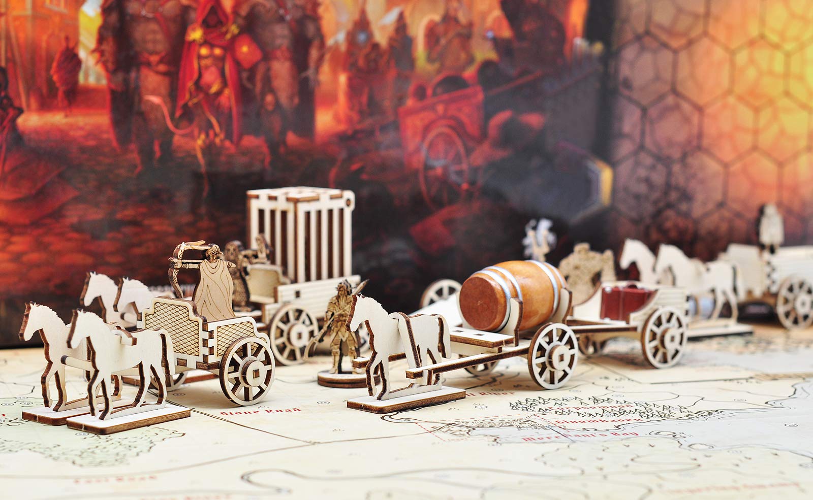Buy DND Carts and Wagons Miniatures Set with Horse, Crate, Barrel and ...