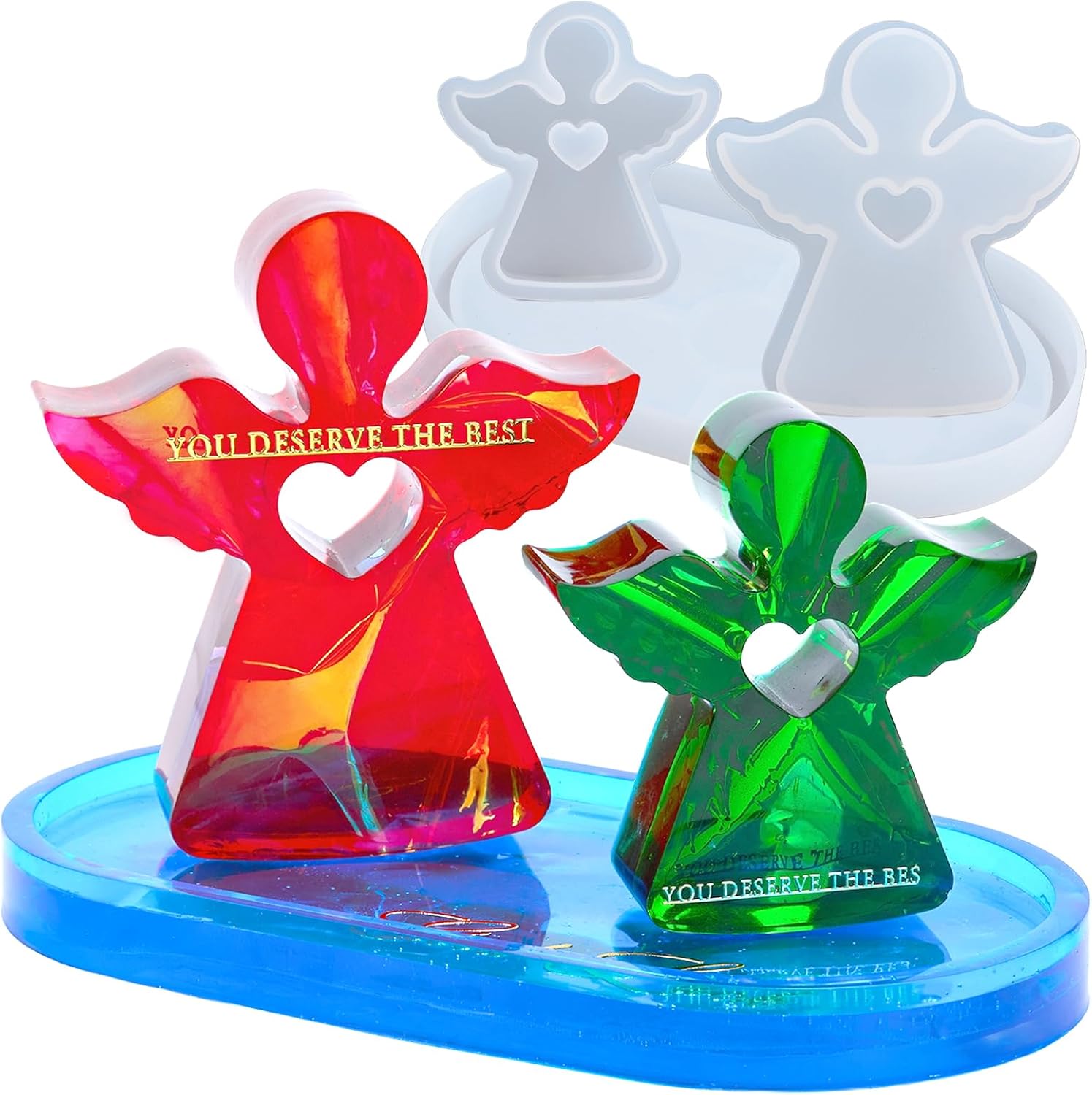 Amazon.com: Resin Mold Silicone 2 Sizes Wing Angel Epoxy Resin Casting ...