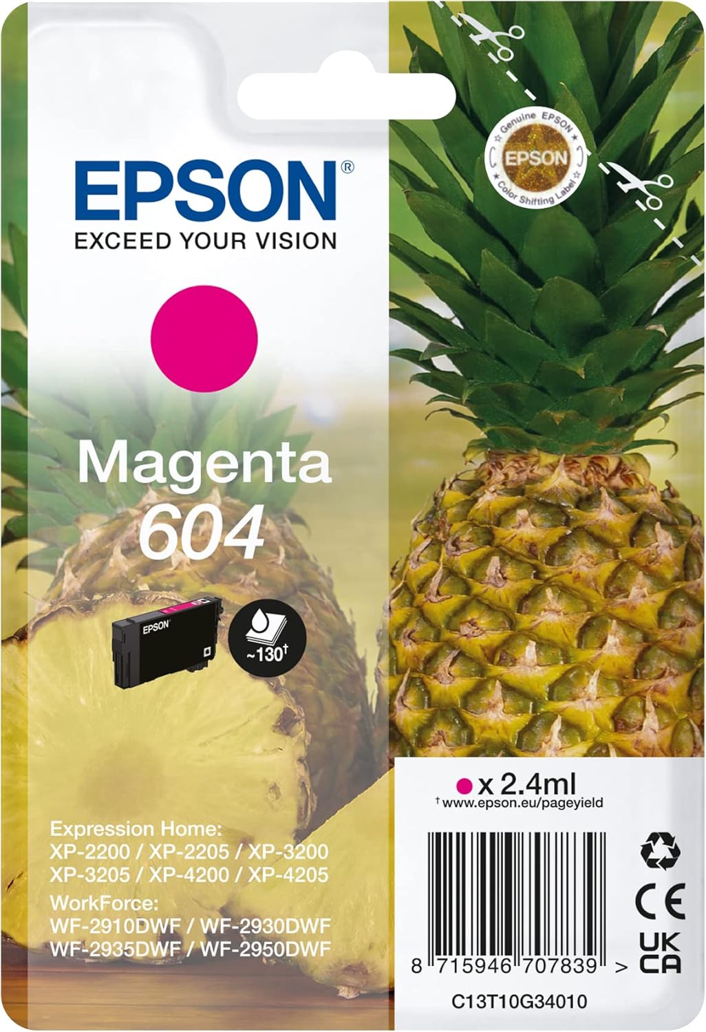 Epson 604 Pineapple, Genuine Magenta Ink Cartridge : Amazon.co.uk ...