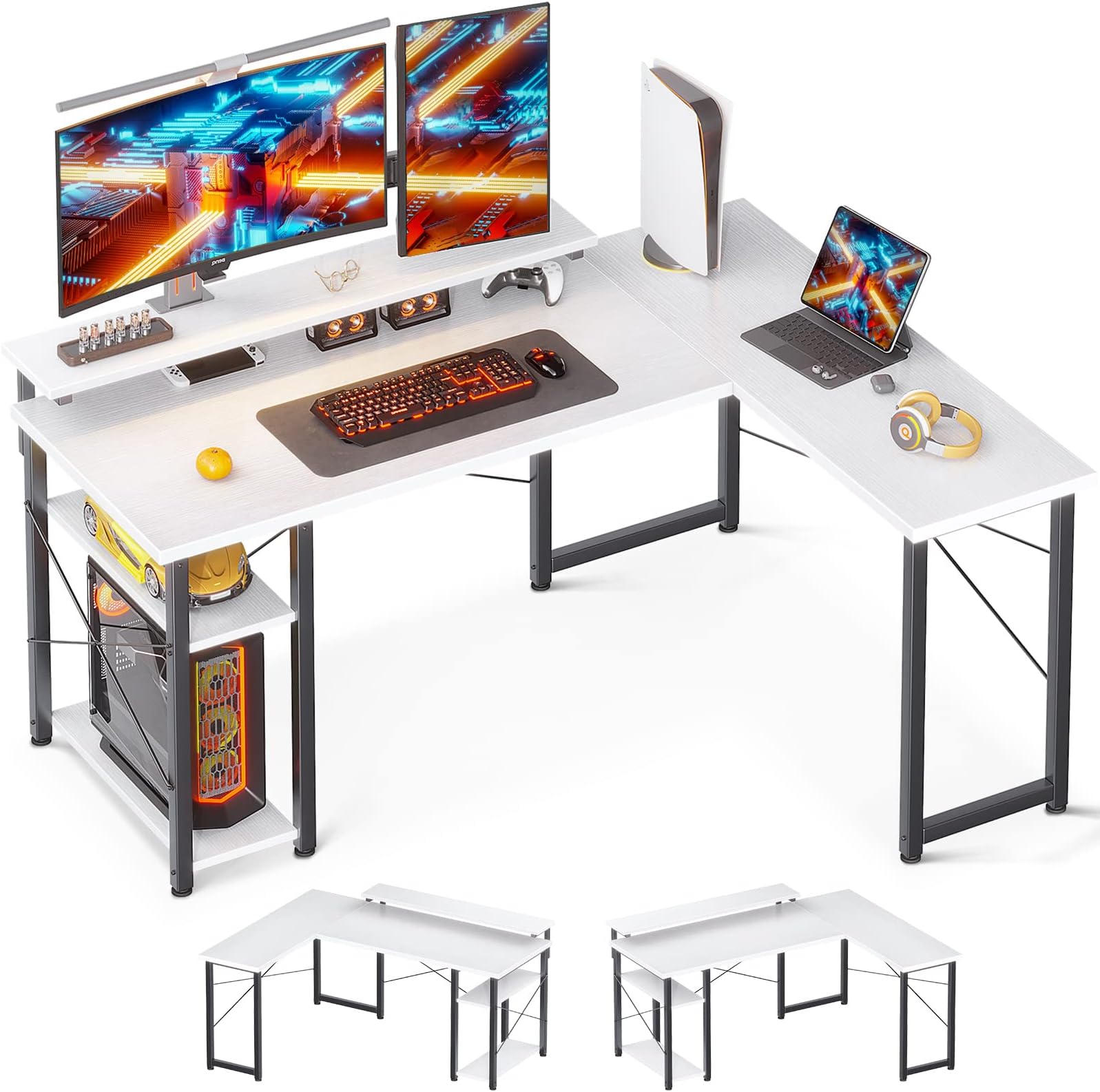 ODK Gaming Tisch, Eckschreibtisch, Gaming Schreibtisch mit ...
