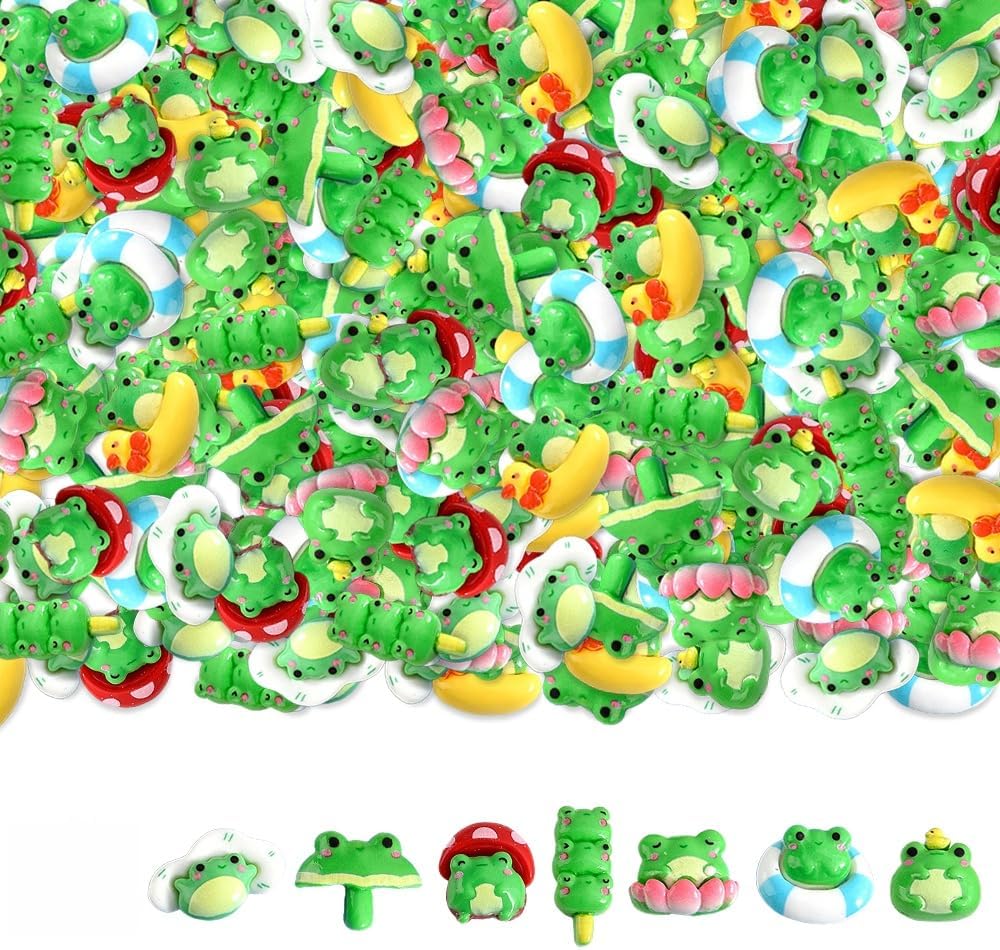 Amazon.com: 40Pcs Frog Slime Charms Cute Set,Bulk Mixed Cartoon Animal ...