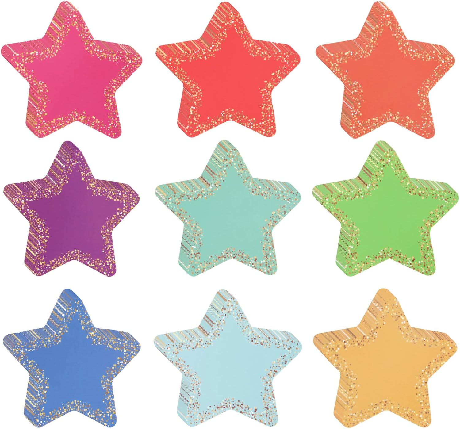 Amazon.com: 108 Pcs Colorful Paper Star Cutouts with 120 Glue Points, 3 ...
