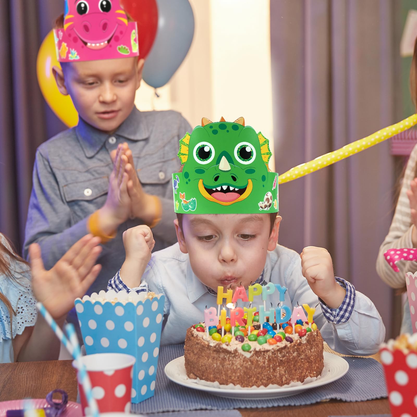 Snapklik.com : 36 Pcs Dinosaur Party Crowns Paper Dino Hats Birthday ...
