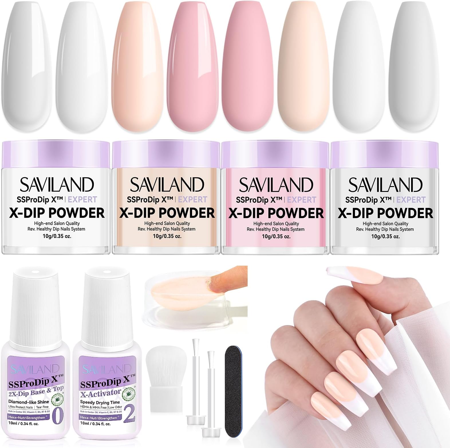 Amazon.com: SAVILAND Dip Powder Nail Kit Starter: All Season Dip Nail ...