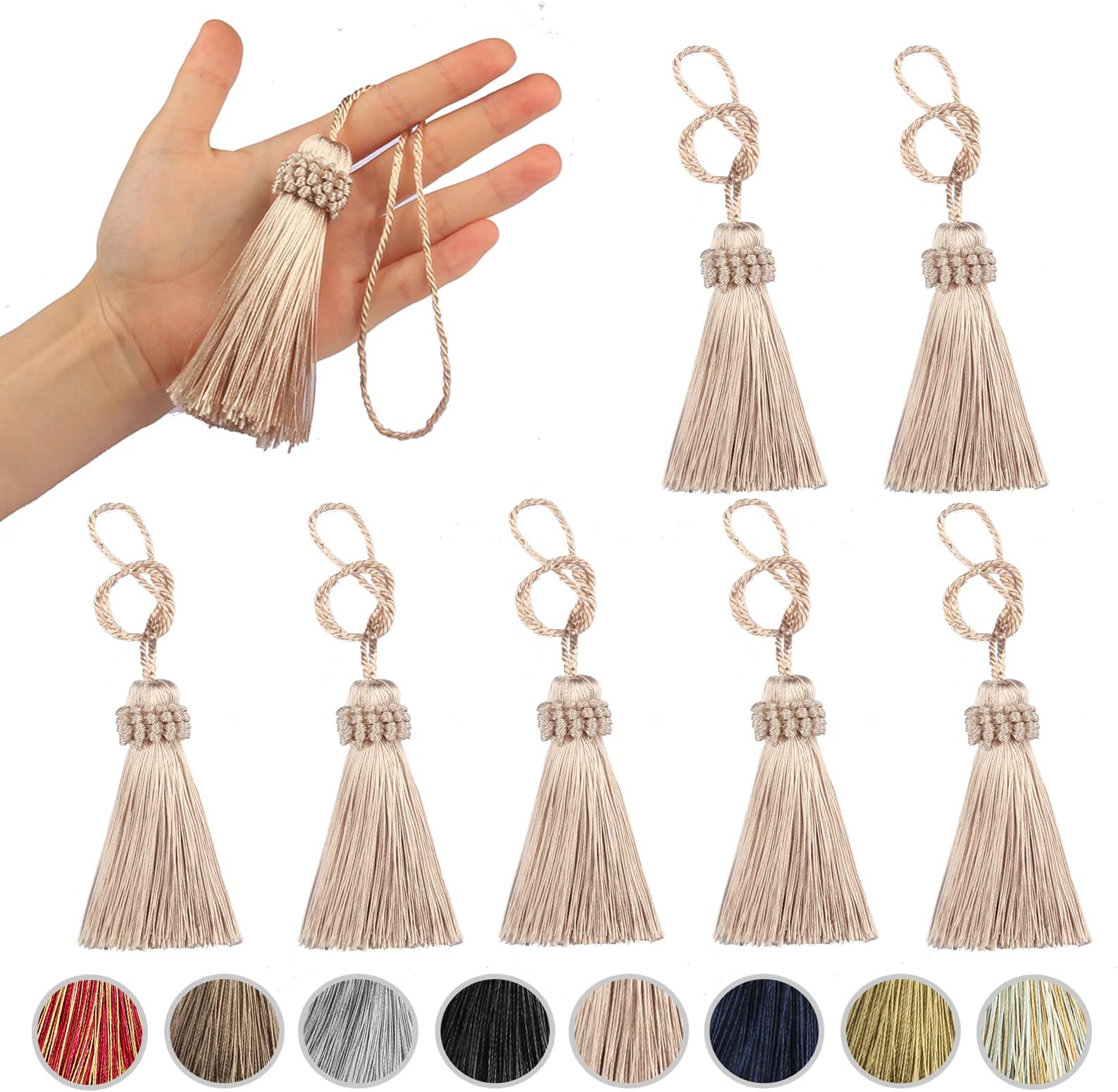 Amazon.com: BEL AVENIR 8 Pcs Set Elegant Polyester Key Tassel Colorful ...