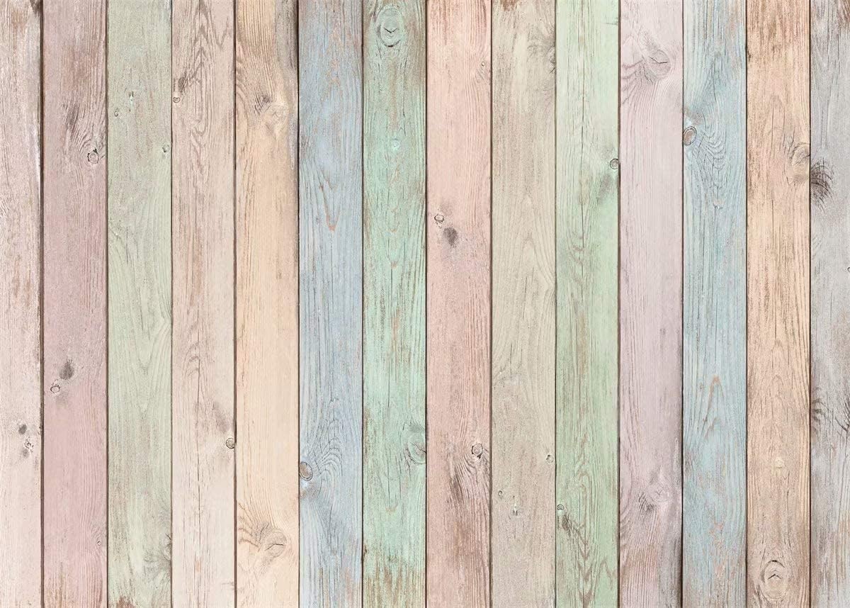 Amazon.com: Colorful Wood Photography Backdrops Easter Pastel Rustic ...