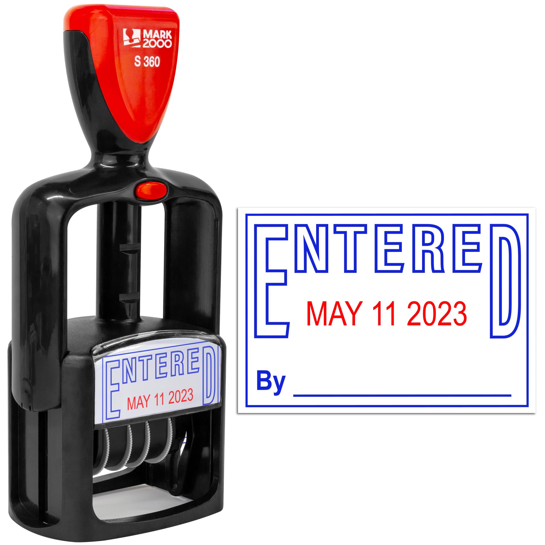 Amazon.com : Mark 2000 Self-Inking Rubber Date Office Stamp with ...