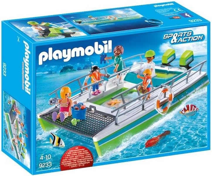 Amazon.com: Playmobil Glass-Bottom Boat with Underwater Motor Building ...